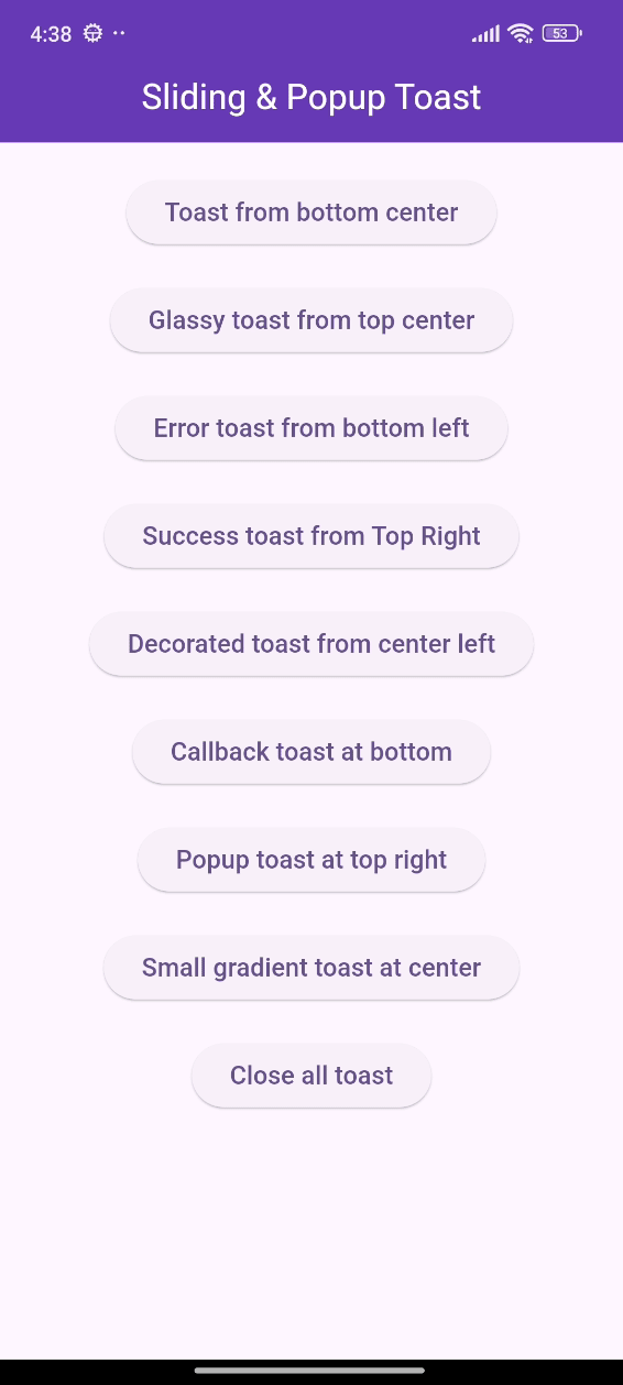 Flutterslidingtoast Flutter Package